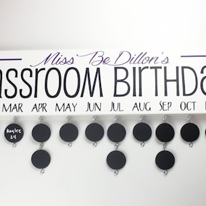 Classroom Birthday Board With Chalkboard Discs - Teacher Birthday ...