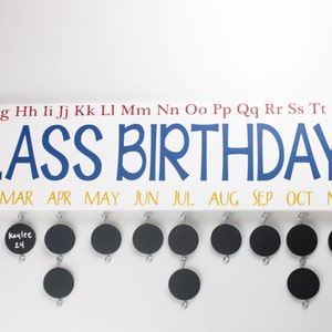 Classroom Birthday Board With Chalkboard Discs - Teacher Birthday ...