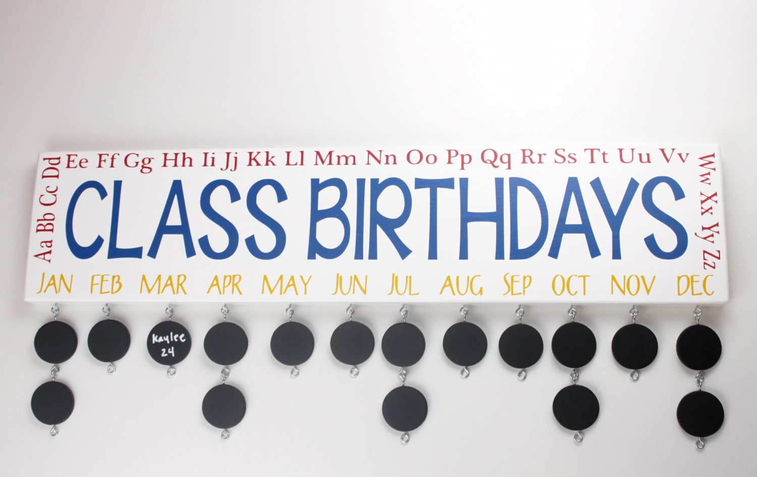 Classroom Birthday Board With Chalkboard Discs Teacher - Etsy