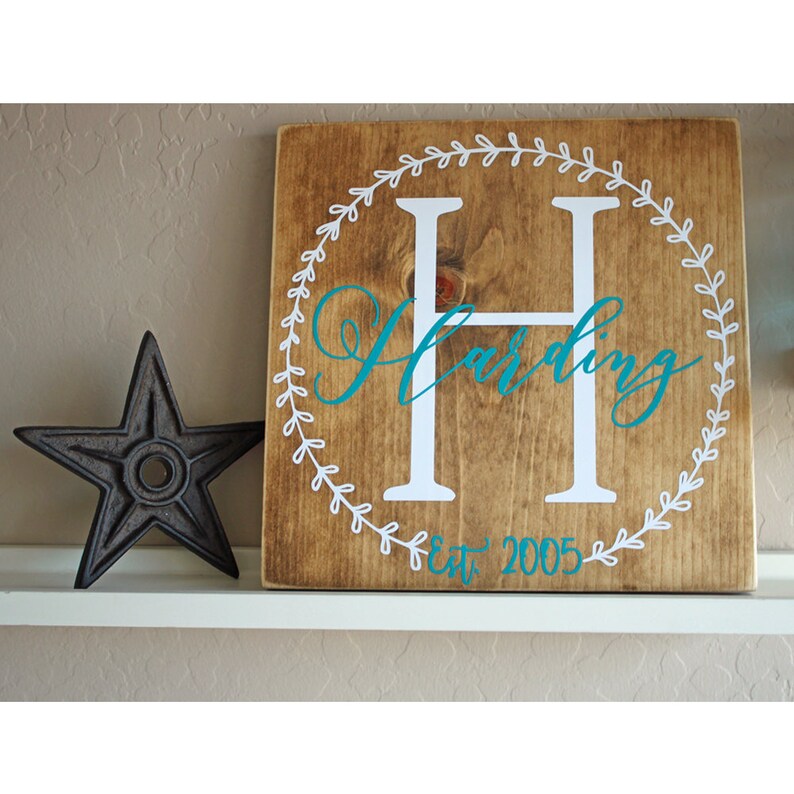Personalized Monogram Family Established Sign Wedding Gift - Etsy