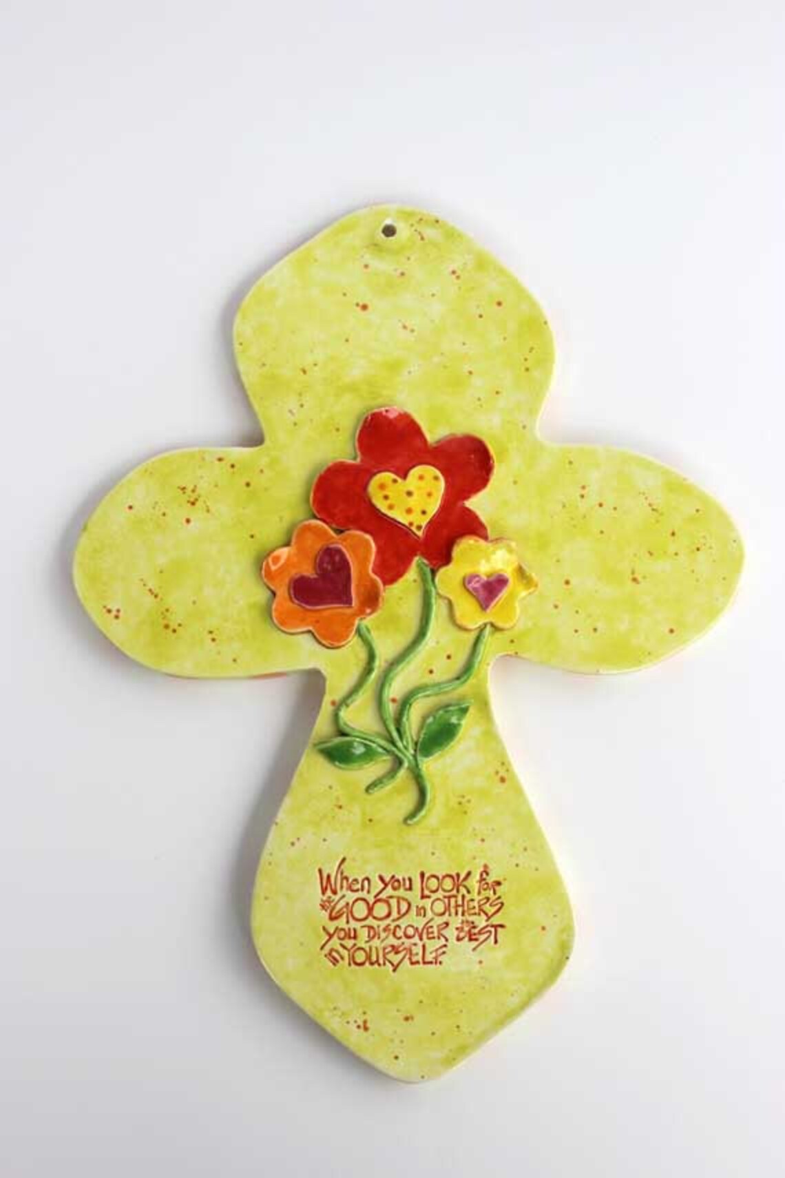 Ceramic Hand Made Clay Hanging Wall Cross, Inspiration Cross - Etsy