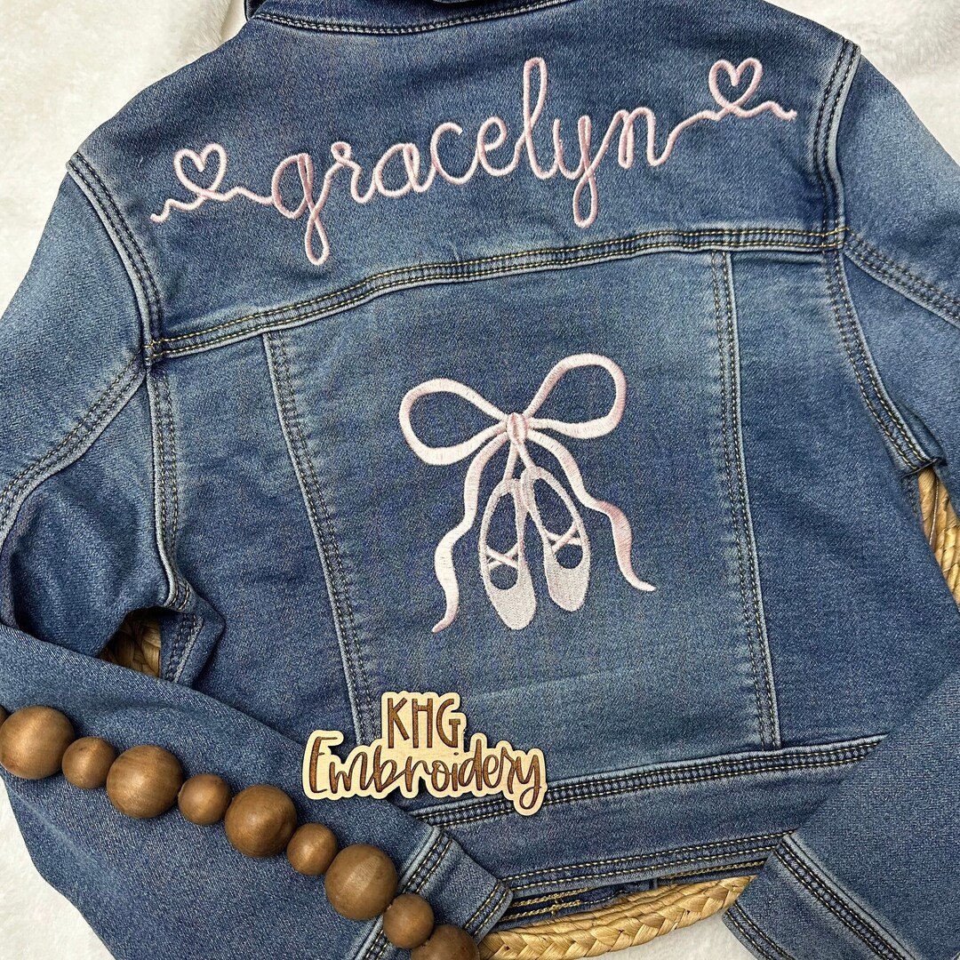 Embroidered Denim Jacket + Ballet Jacket + Personalized Jacket + Denim ...
