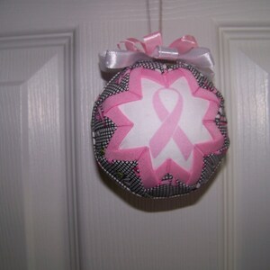 Breast Cancer Awareness Ribbon Quilted Ornament - Etsy