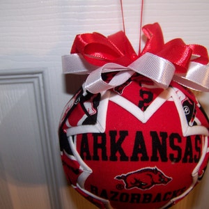 University of Arkansas/ Razorbacks Quilted Ornament - Etsy