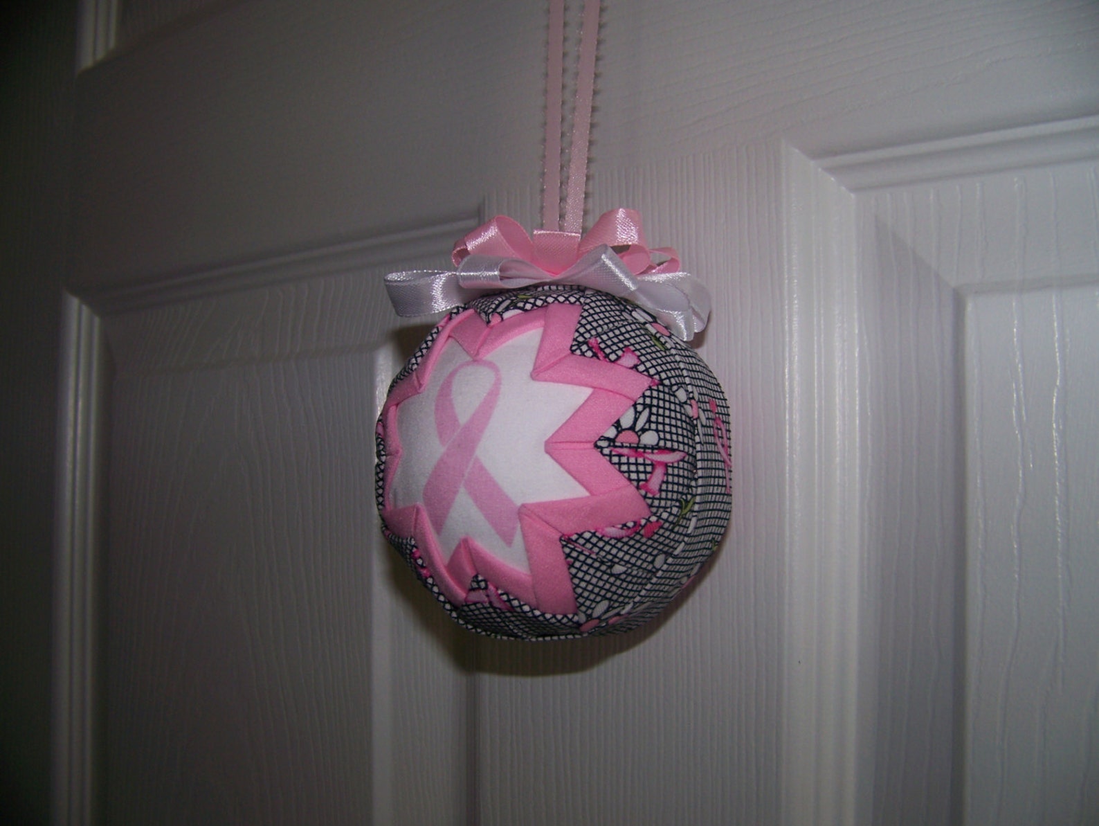 Breast Cancer Awareness Ribbon Quilted Ornament | Etsy
