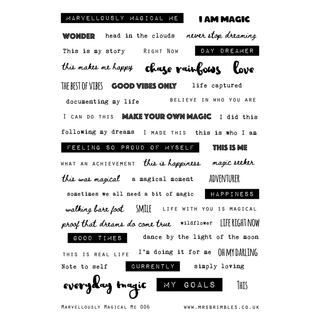 Marvellously Magical Me Scrapbook and Journal Word Label Stickers - Etsy