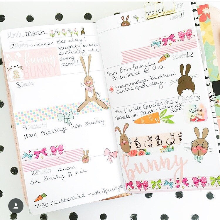 Spring Bunny Planner / Journal / Scrapbook/ Card Making - Etsy
