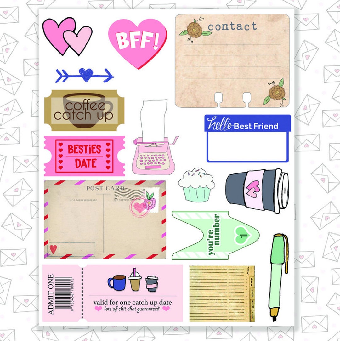 Besties Coffee Date Journal Scrapbooking Die Cut Ephemera - Etsy