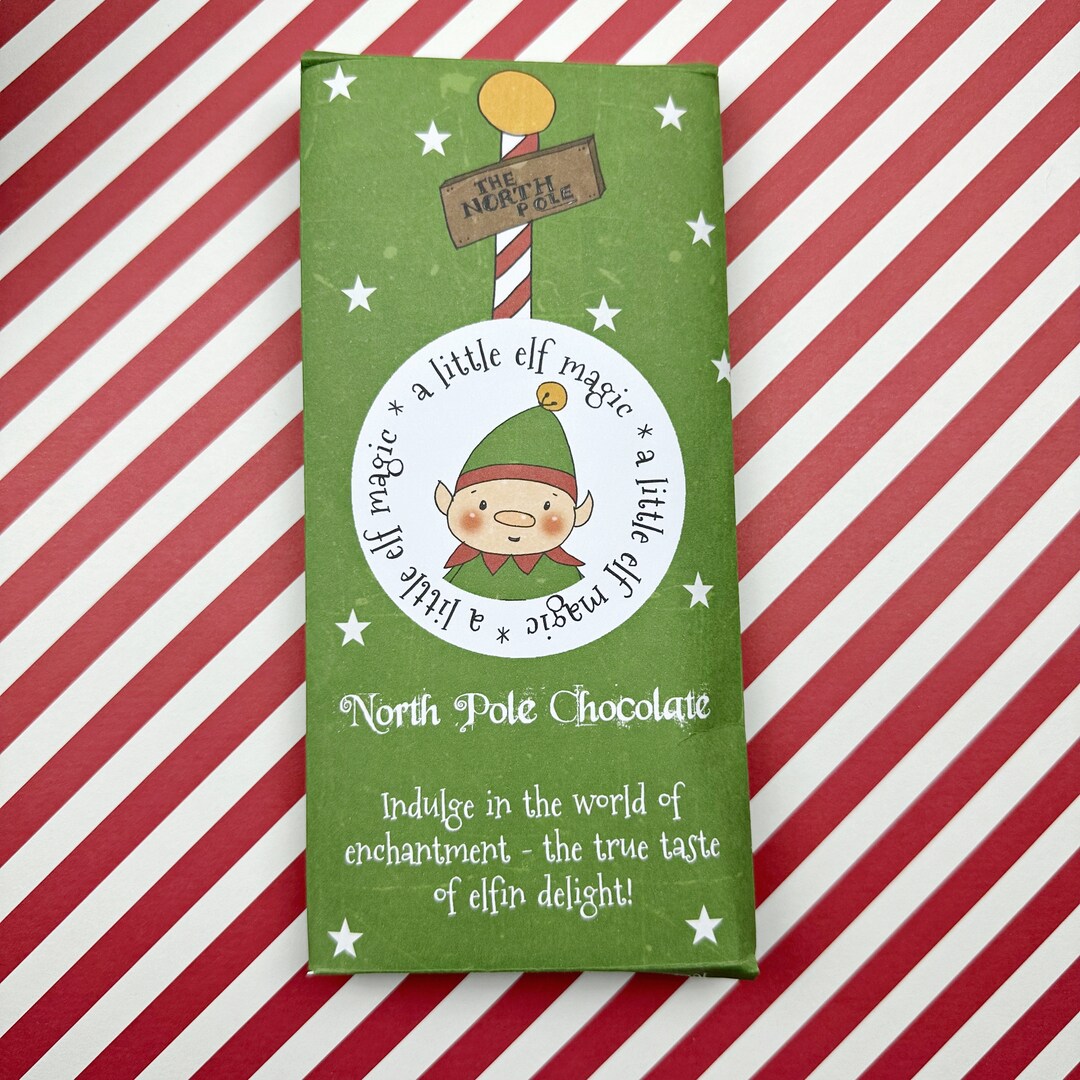 Elf Magic North Pole Chocolate Bar WRAPPER - Etsy