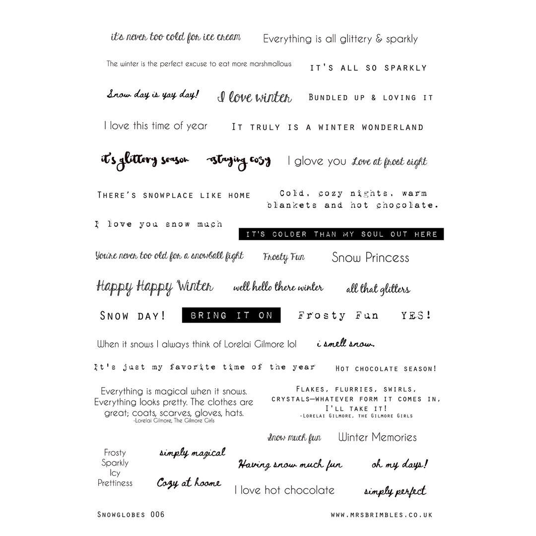 Winter Word Label Stickers (snowglobe Collection) 006 - Etsy