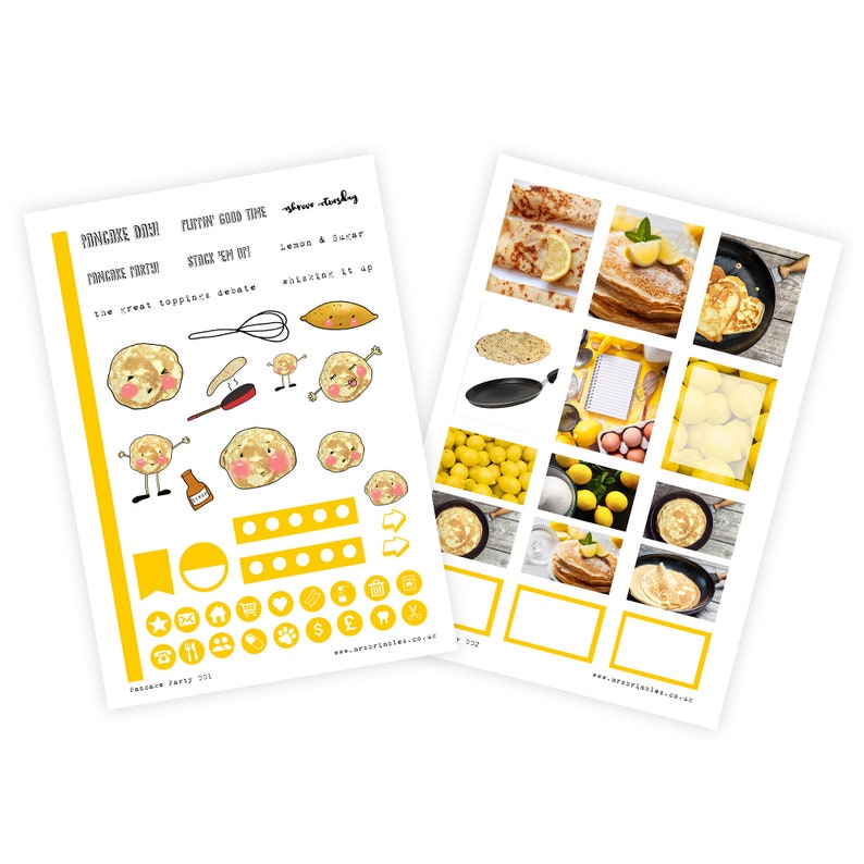 Pancake Party Mini Sticker Kit | Etsy