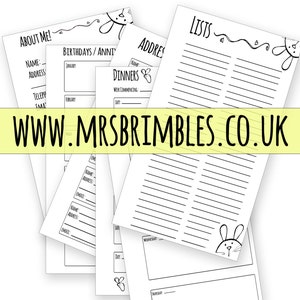 Filofax Inserts Downloadable and Printable Personal Size - Etsy