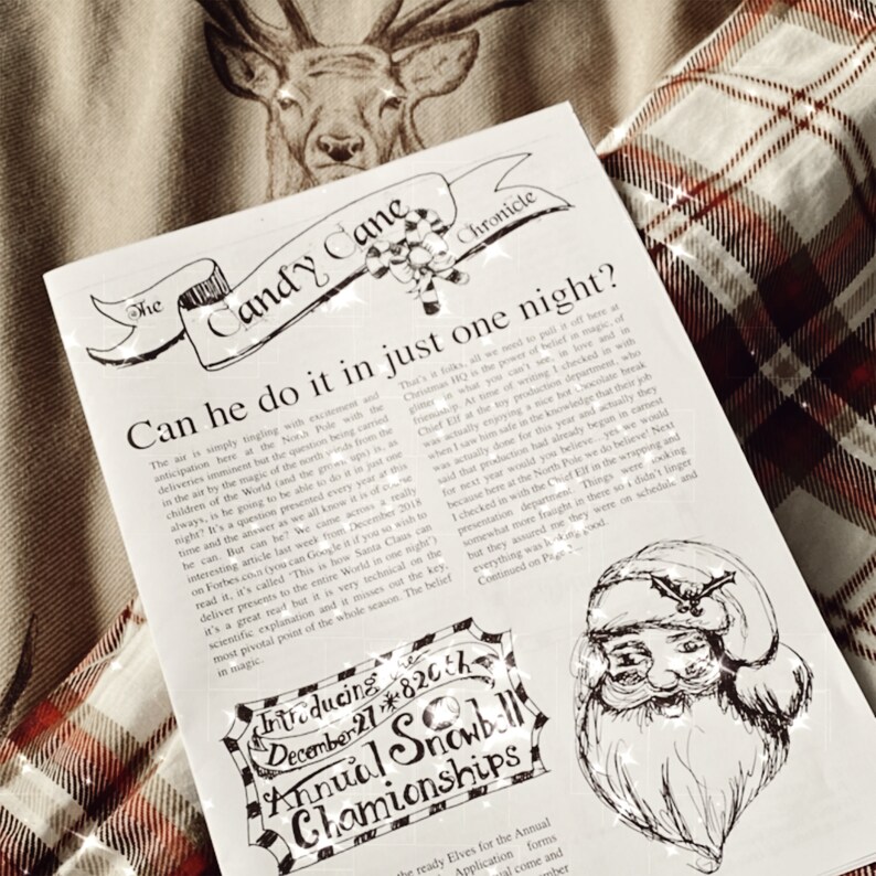 North Pole Christmas Newspaper 'the Candy Cane - Etsy