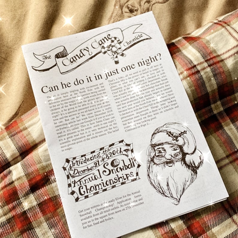 North Pole Christmas Newspaper 'the Candy Cane Chronicle' 2022 Edition ...