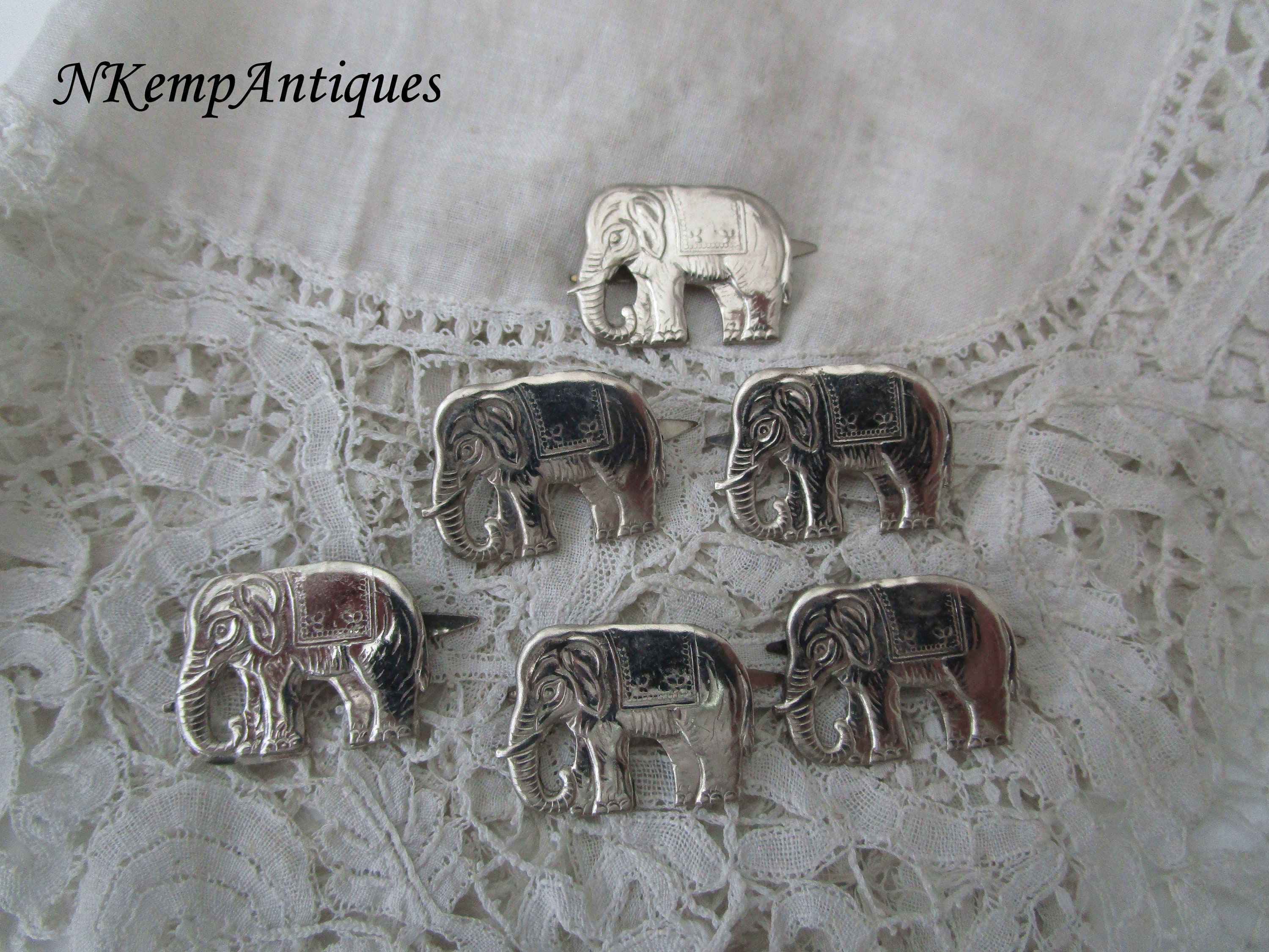 Elephant component x 6 art deco 1920's | Etsy