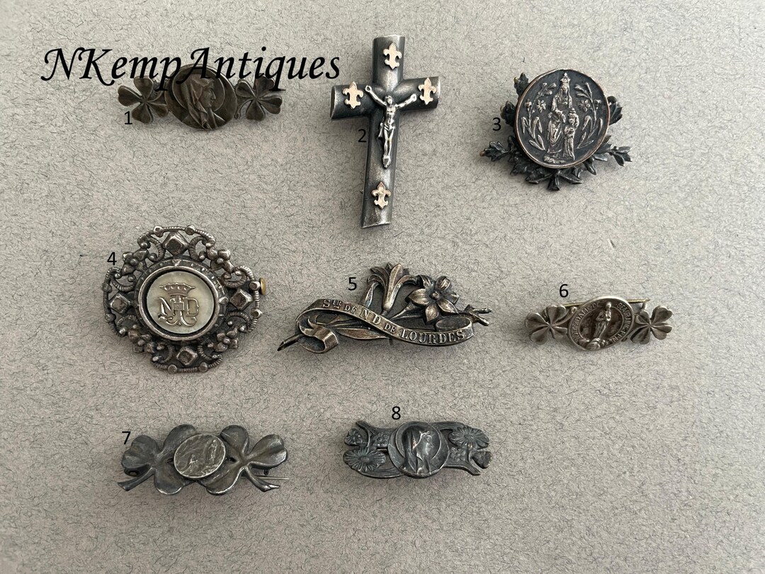 Antique Religious Brooch - Etsy