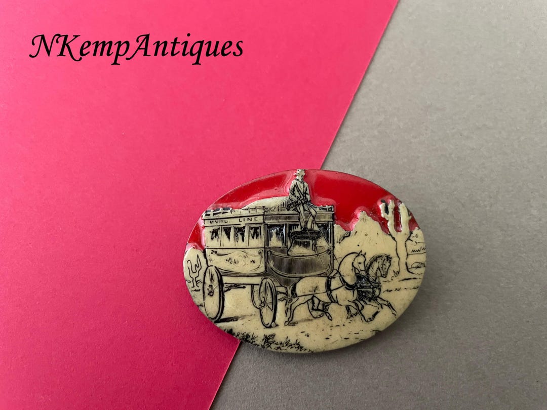 Old Coach and Horses Brooch - Etsy