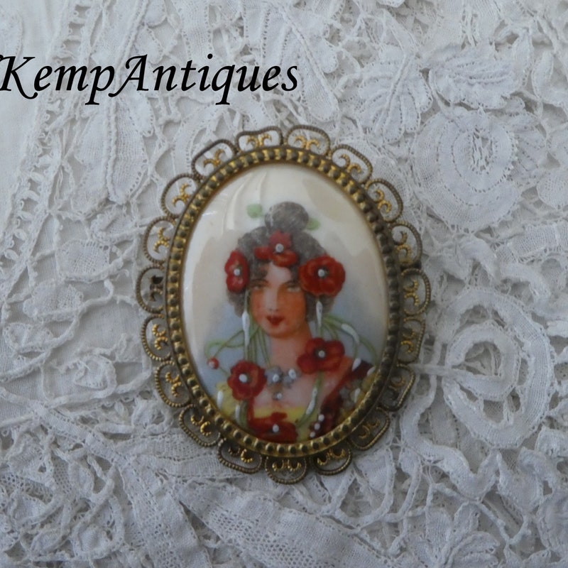 Porcelain Brooch - Etsy