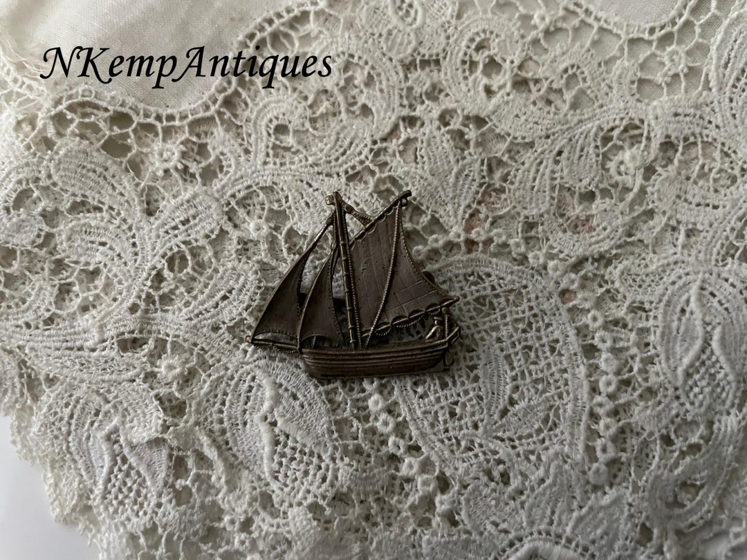 Antique Boat Brooch - Etsy