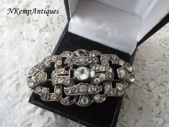 Antique paste brooch restoration project real silver - Gem