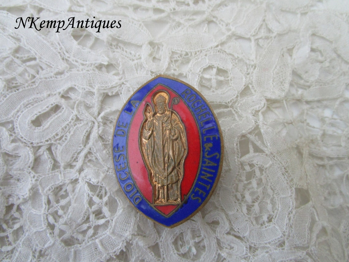 Religious Enamel Brooch | Etsy