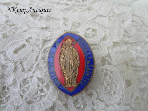 Religious Enamel Brooch | Etsy