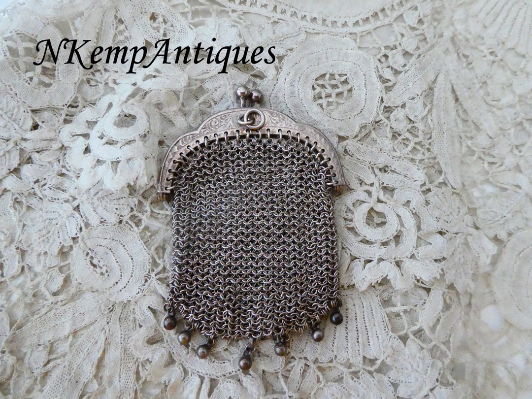 Ancienne bourse châtelaine 1910 argent véritable - Etsy France