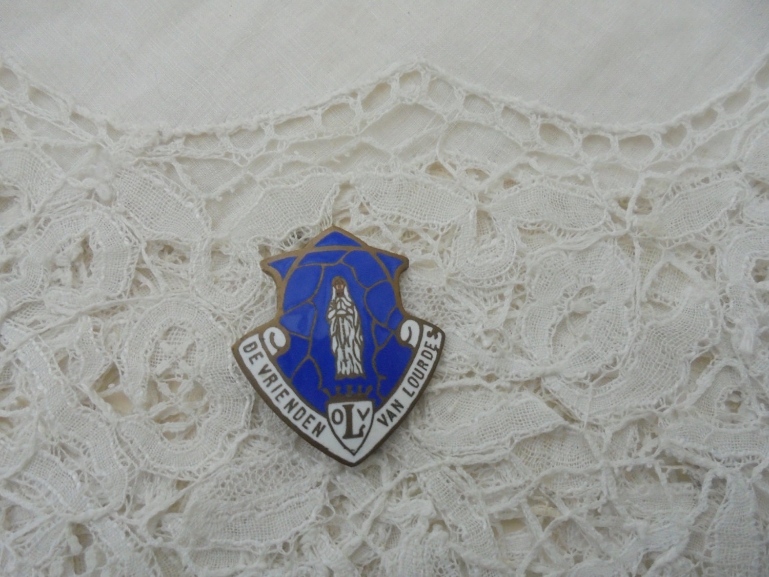 Religious Enamel Brooch - Etsy