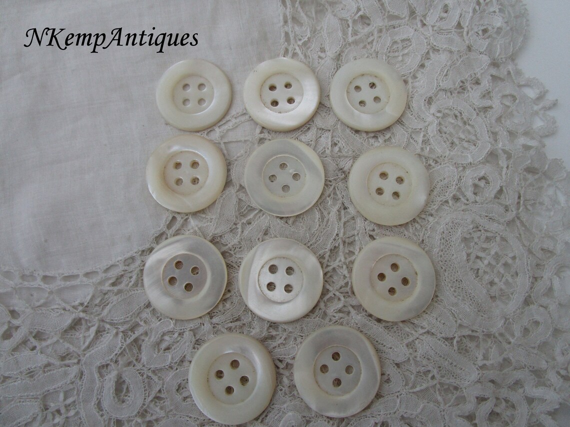 Antique Shell Buttons X 12 Mother of Pearl 1900 | Etsy