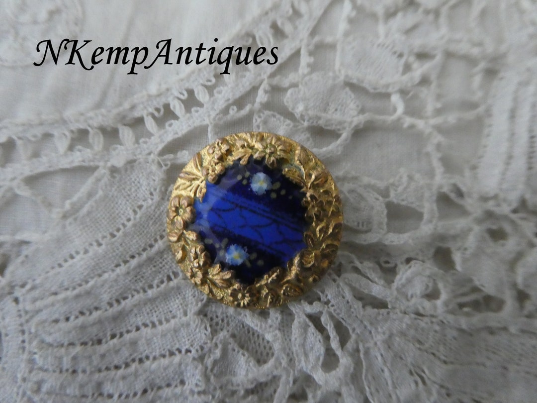 Antique Enamel Button 1890 for the Collector - Etsy UK