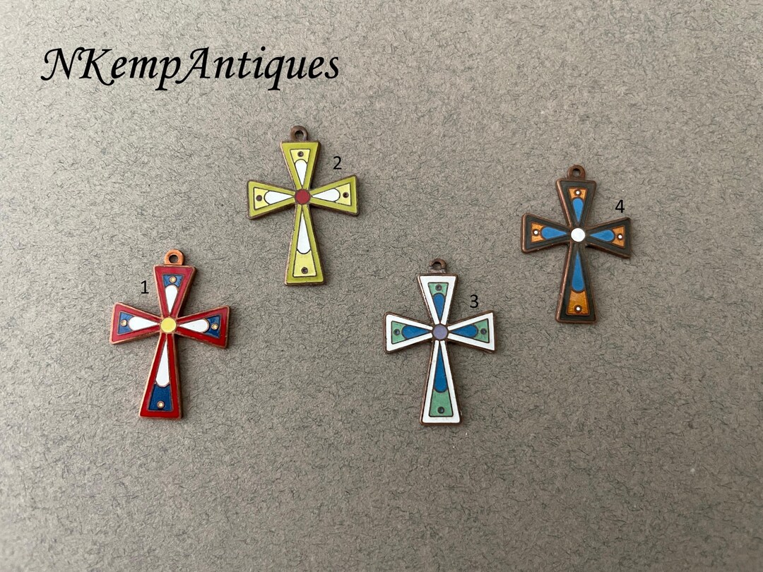 Old French Enamel Cross - Etsy