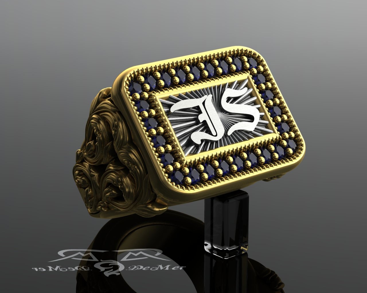 3 Oz Very Heavy Solid Gold Mens Signet Ring With Diamond Cut | Etsy