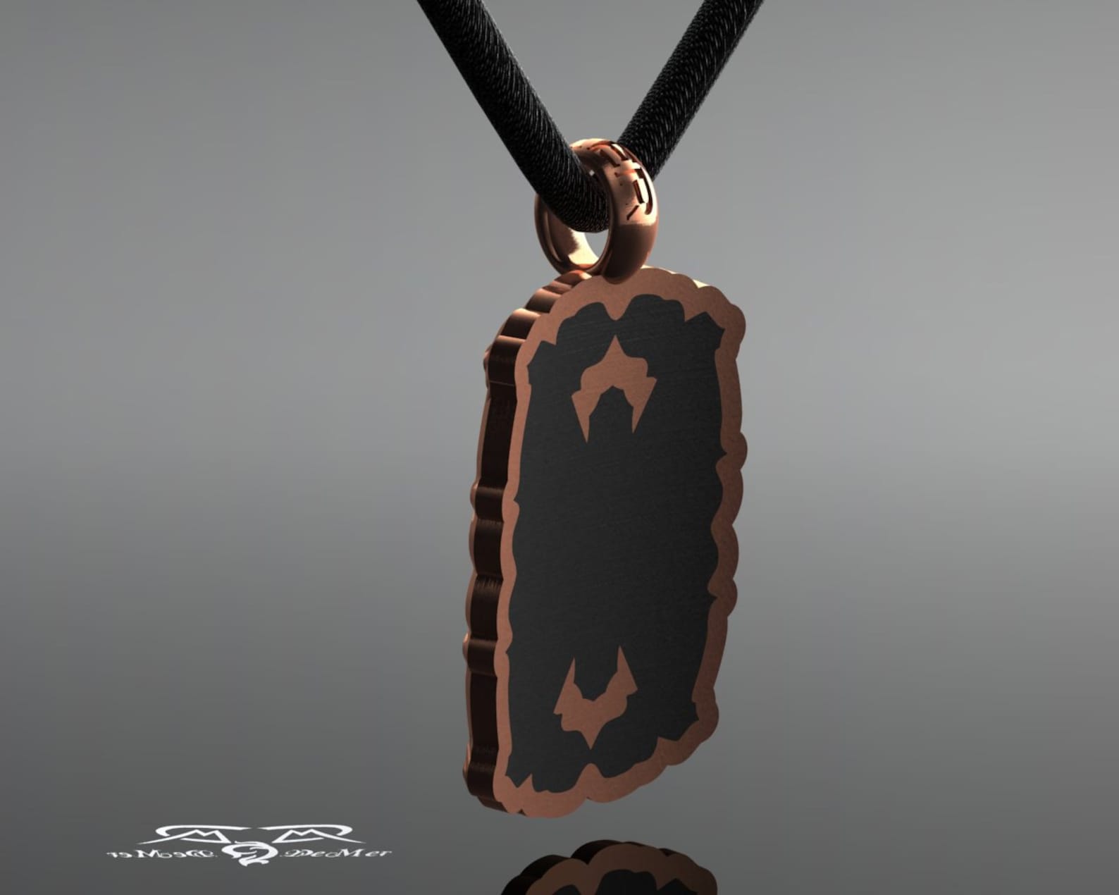 Gothic Mens Pendant Necklace. Cartographer Mens Jewelry Black & Rose ...