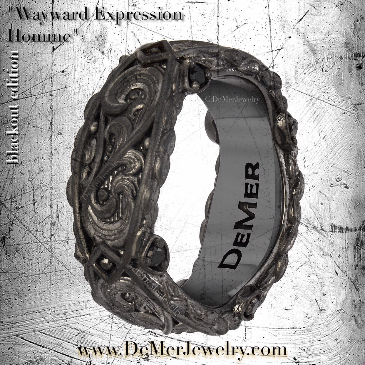 Mens Square Engraved Wedding Ring. Heavy Solid 14kt Scrollwork - Etsy