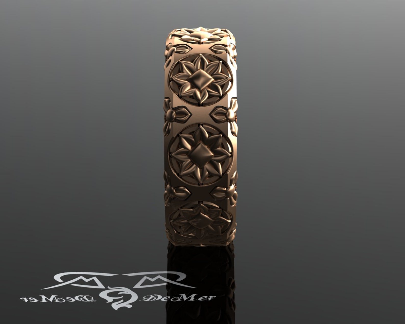 Octogram 8 Pointed Star and Trefoil Heavy 14kt Rose Gold | Etsy