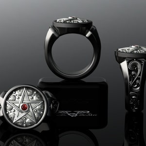 Supernatural Ring. Diamond Arra Star, Pentagram, Pentacle, Crowley ...