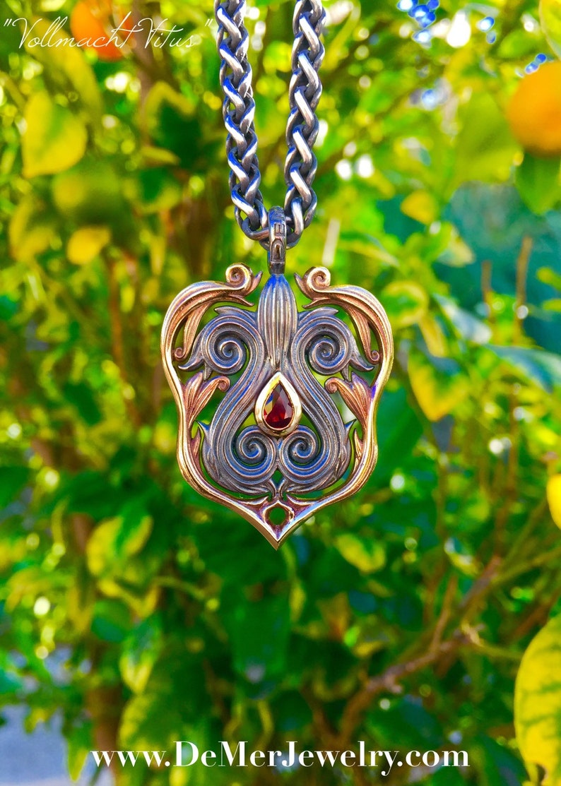 Devils Harp Gothic Mens Large Black & Gold Amulet Pendant With - Etsy