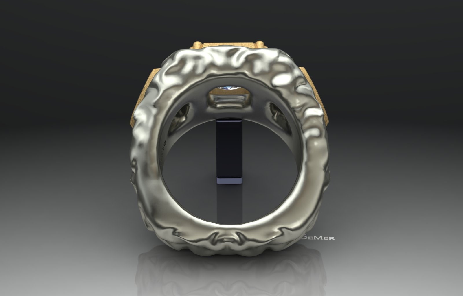 Men's Power Ring in Moissanite Platinum Silver 14k Gold. | Etsy