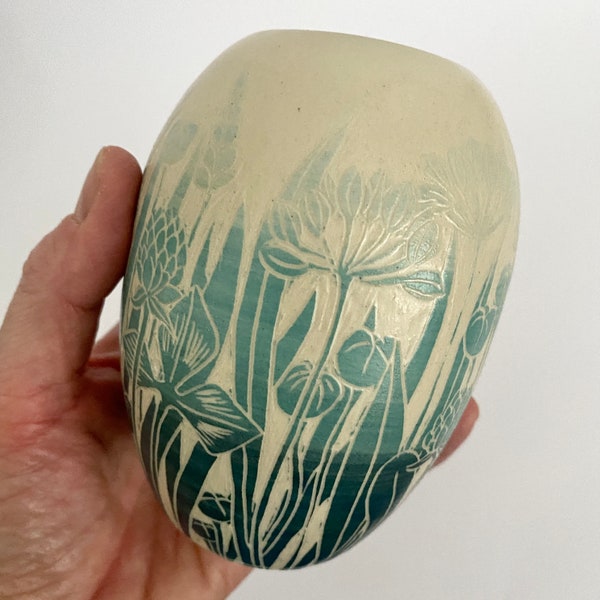 Sgraffito Vase - Etsy