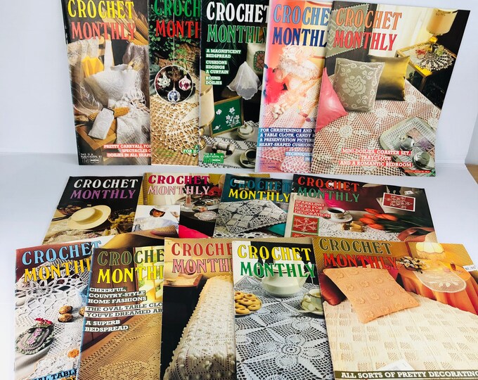14 X Vintage Crochet Pattern Magazines CROCHET MONTHLY Early Editions ...