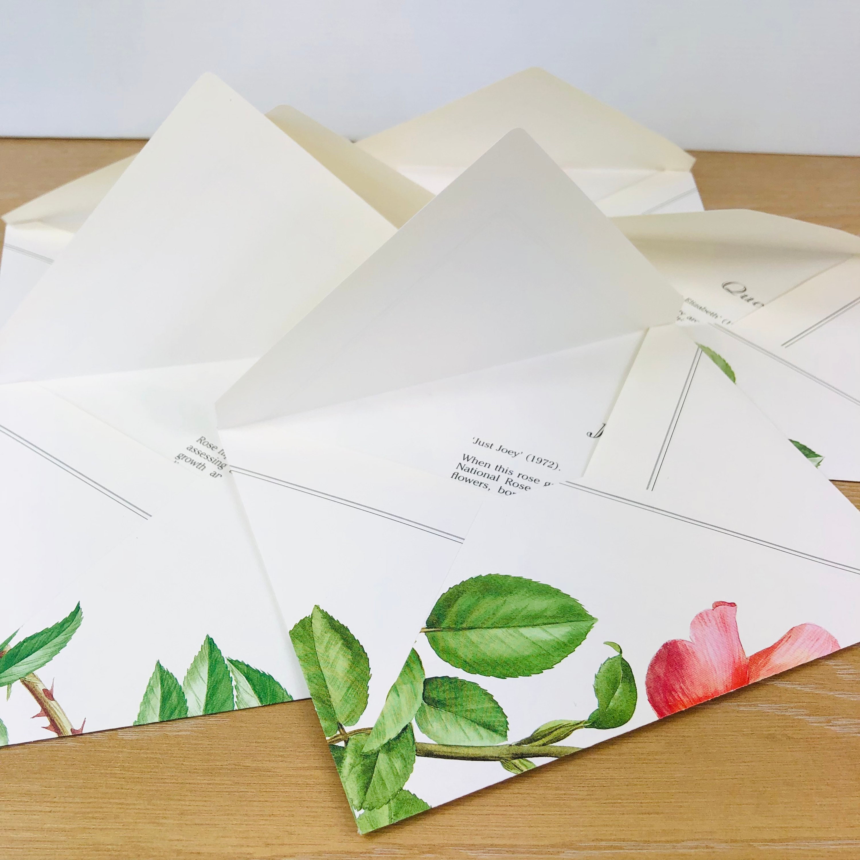 Maxi VINTAGE ROSES ENVELOPES, Set of 6, Book Pages, Hand-cut, Retro ...