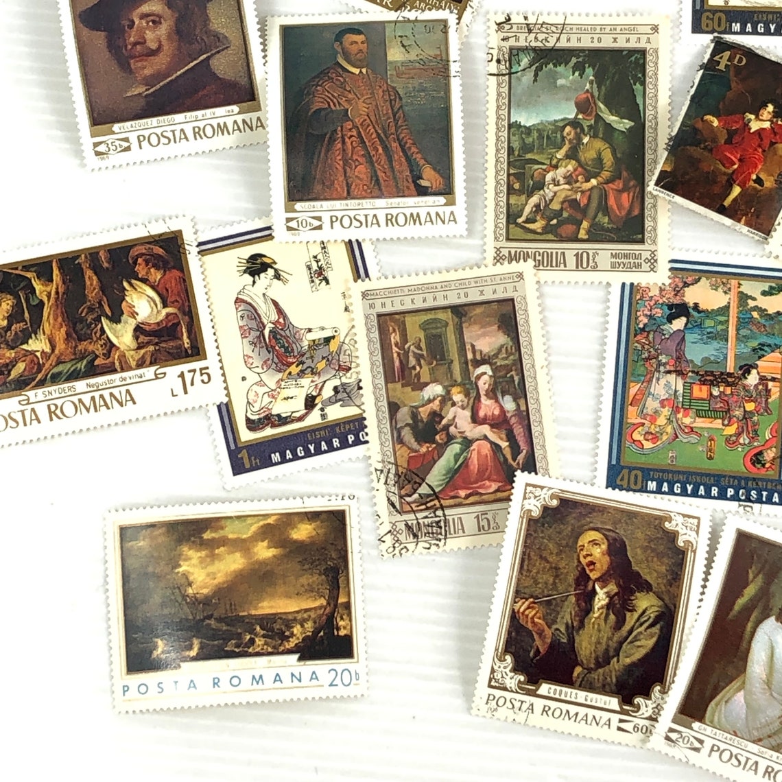 18 Art Themed Postage Stamps Artworks Paintings Masterpieces for ...