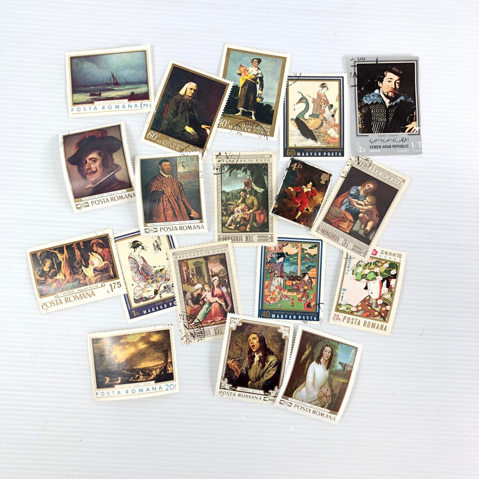 18 Art Themed Postage Stamps Artworks Paintings Masterpieces for ...