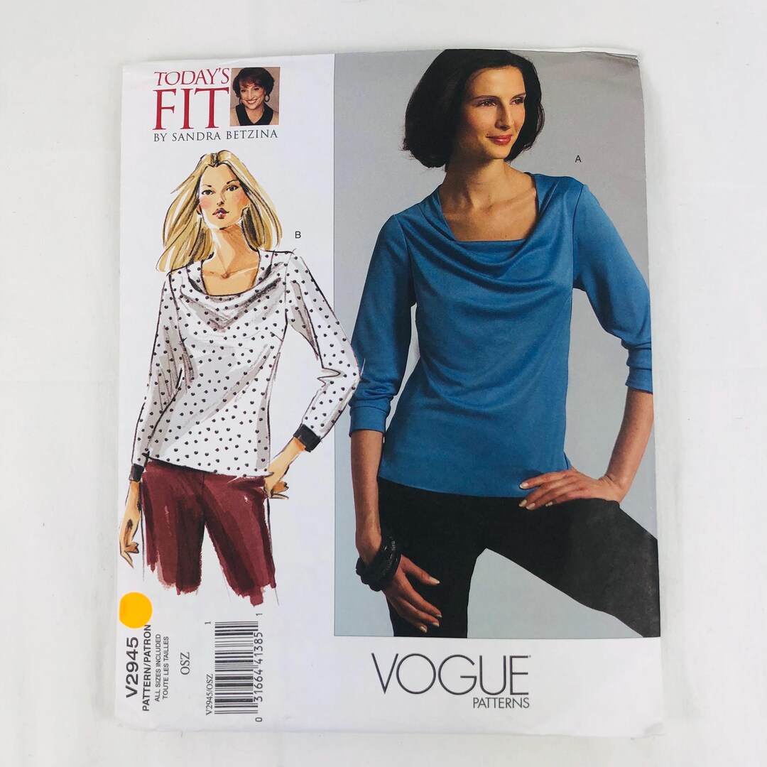 Vogue V2945 UNCUT Sandra Betzina Sewing Pattern, Multi-sized Pullover Top, Today's Fit 2007 - Etsy