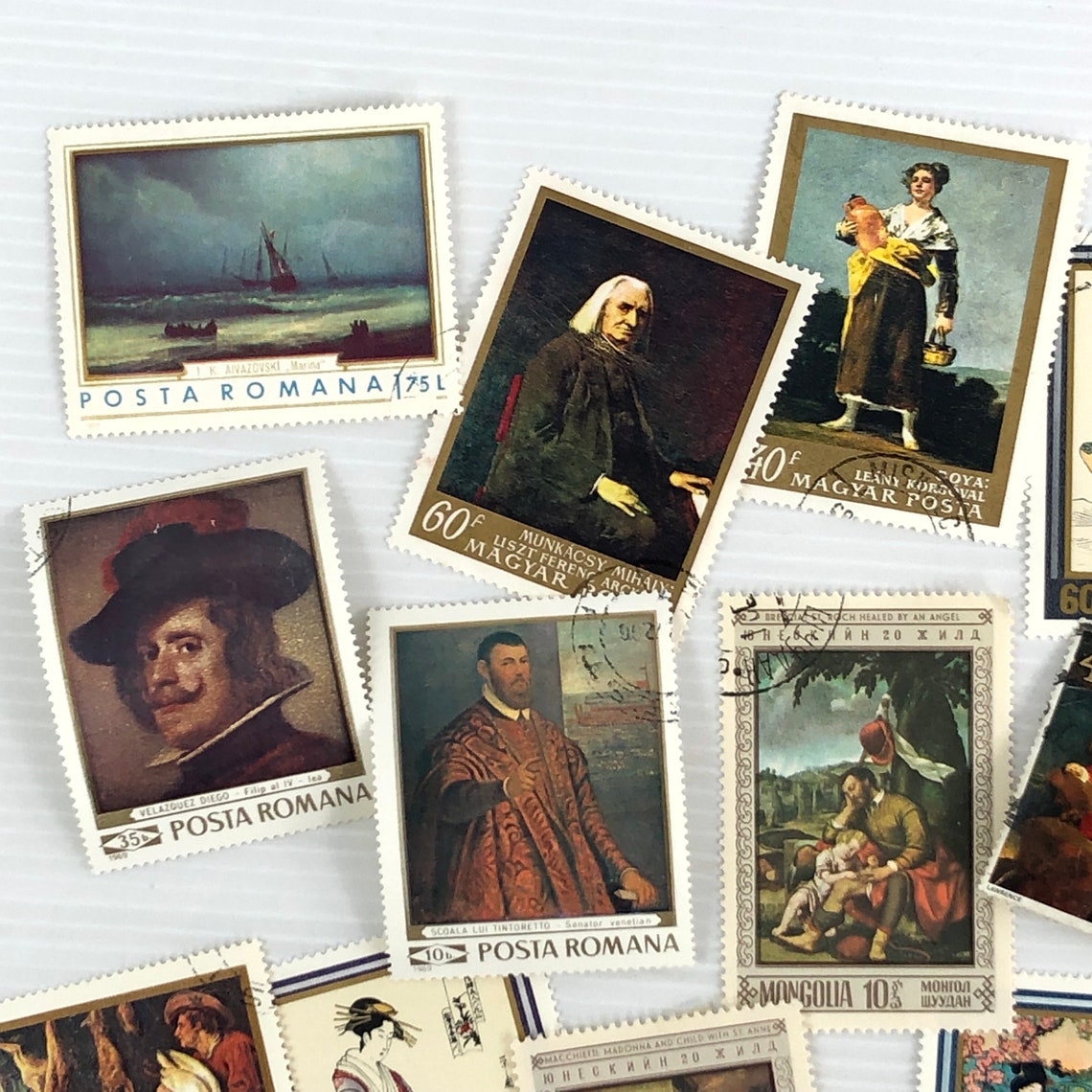 18 Art Themed Postage Stamps Artworks Paintings Masterpieces for ...