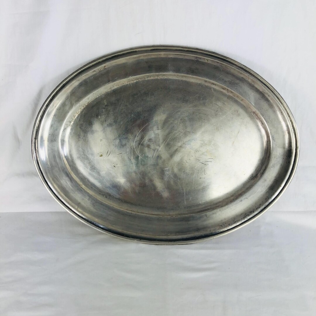 Huge Vintage Oval Silverplate Serving Platter Paramount Plate EPNS ...