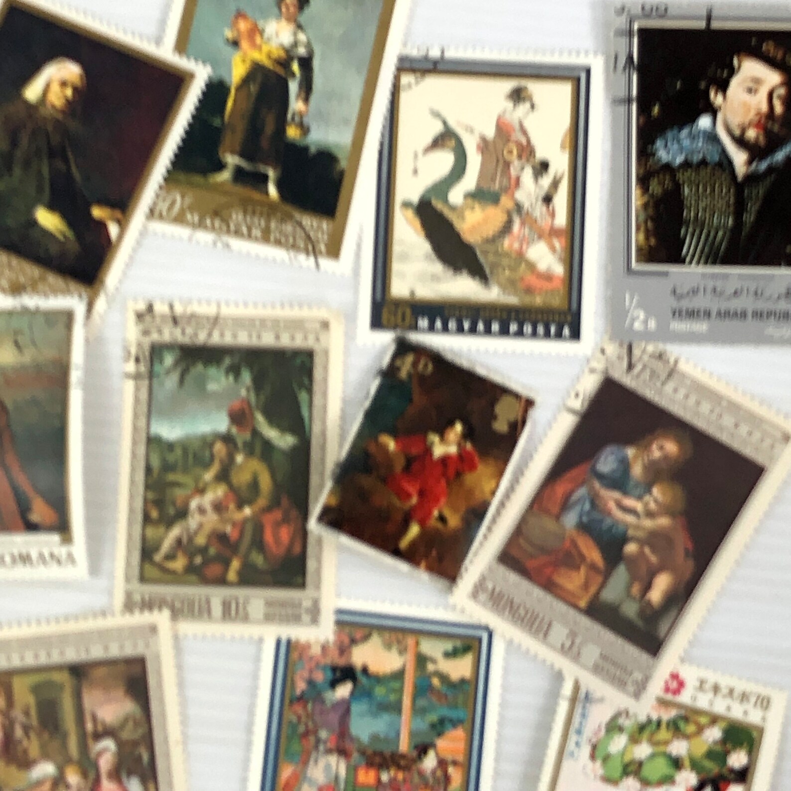 18 Art Themed Postage Stamps Artworks Paintings Masterpieces for ...