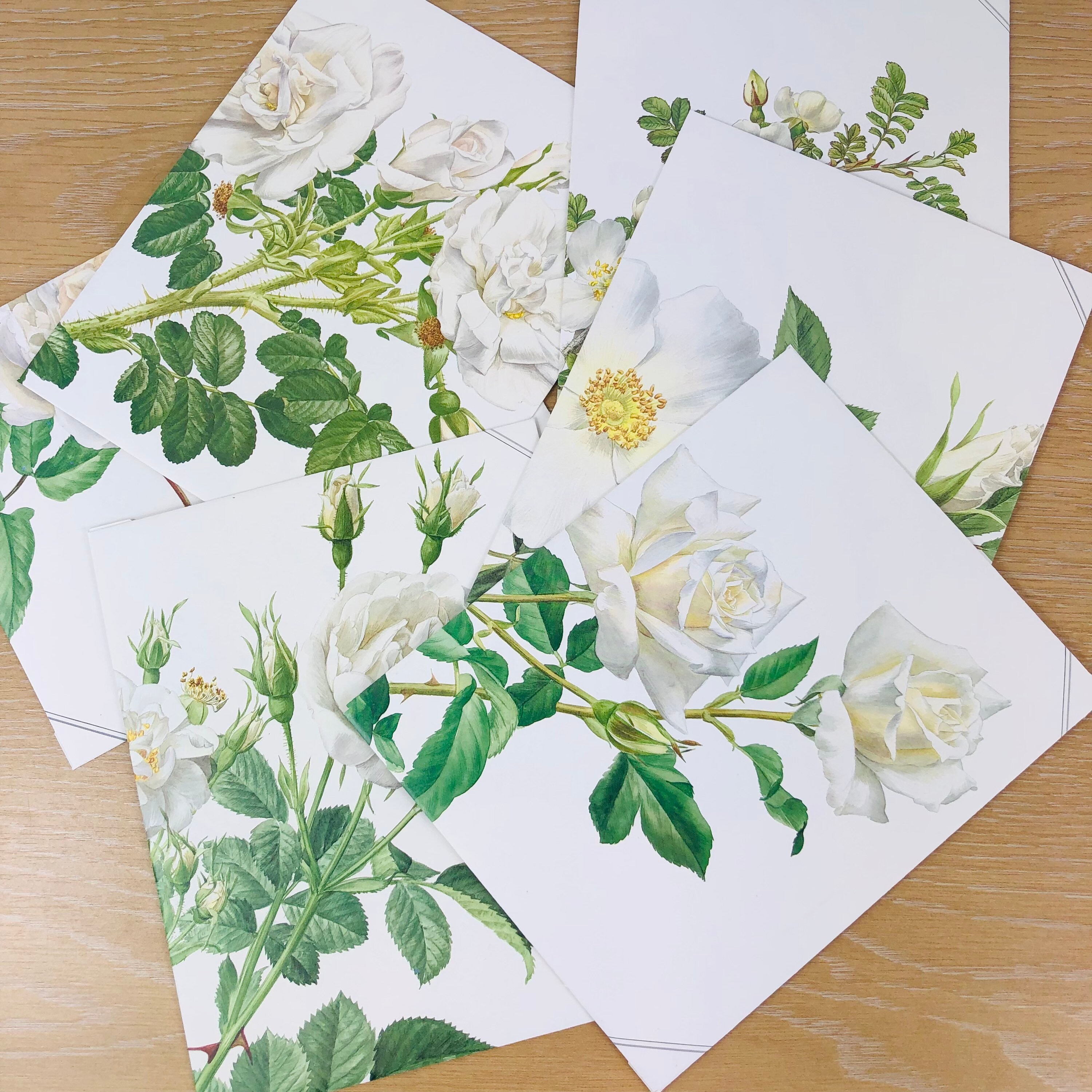 Maxi VINTAGE ROSES ENVELOPES, Set of 6, Book Pages, Hand-cut, Retro ...