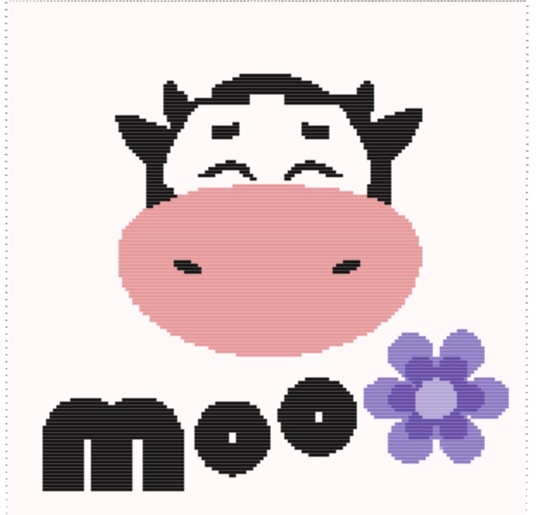 Moo Crochet Graphgan Panel for Beginners. Beginner Crochet Pattern ...