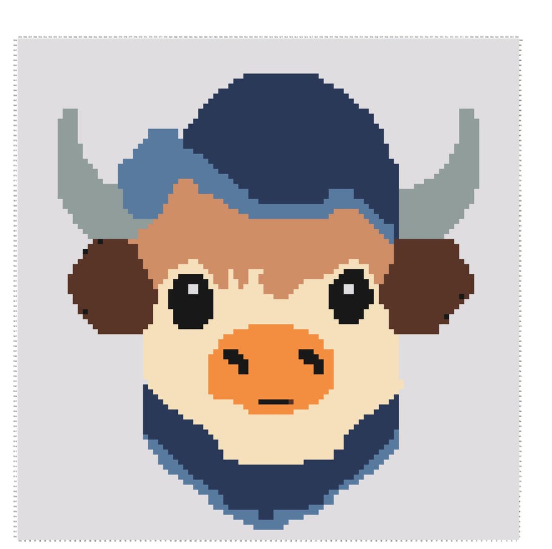 Easy C2C Crochet Graphgan Panel. Highland Cow C2C Crochet Pattern - Etsy